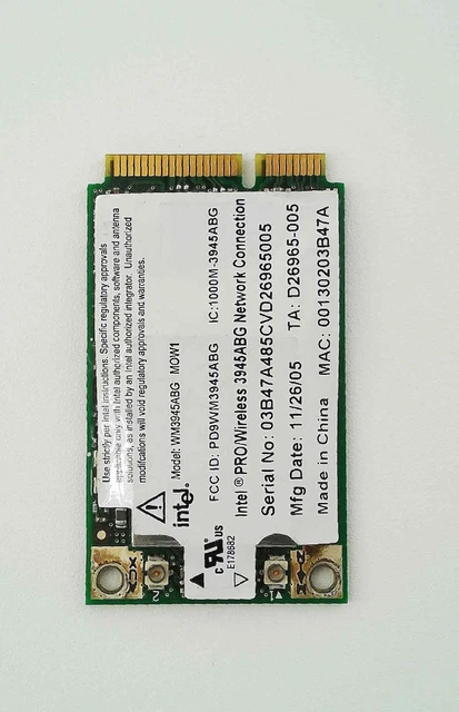 📶 WIFI NETWORK Card Mini PCIe Adapter 🔧 Intel® PRO/Wireless 3945ABG $20 ...