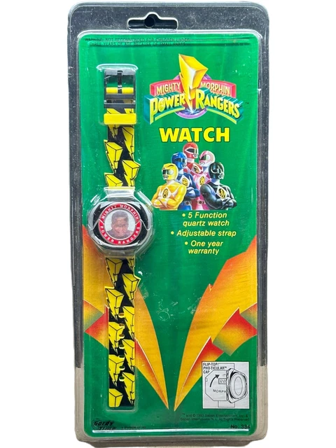 MIGHTY MORPHIN POWER Rangers Watch Zack Black Ranger Hologram Gordy ...