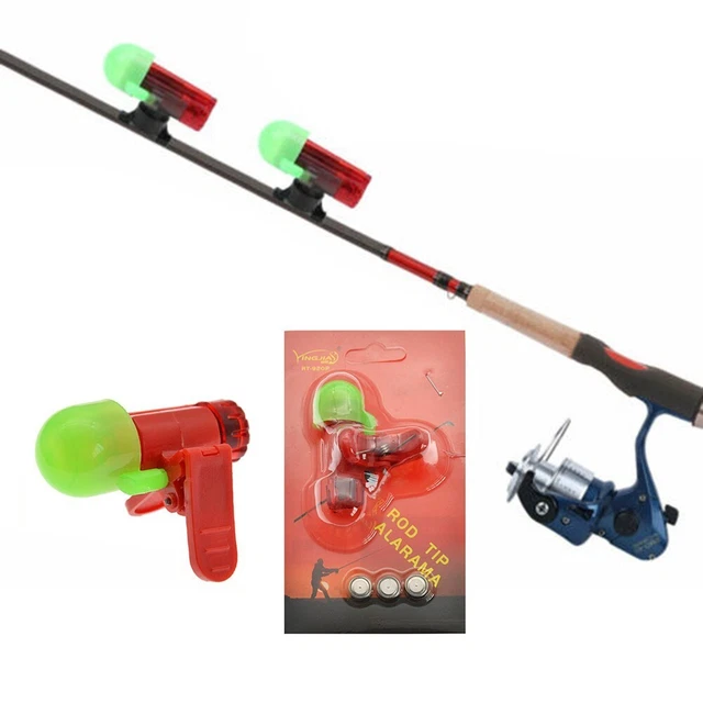 CANNA DA PESCA notte allarme sensore segnale LED staffa palo di blocco ...