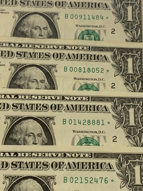 STAR NOTE ONE Dollar Bill B Block New York Series 2017 Free Shipping ...