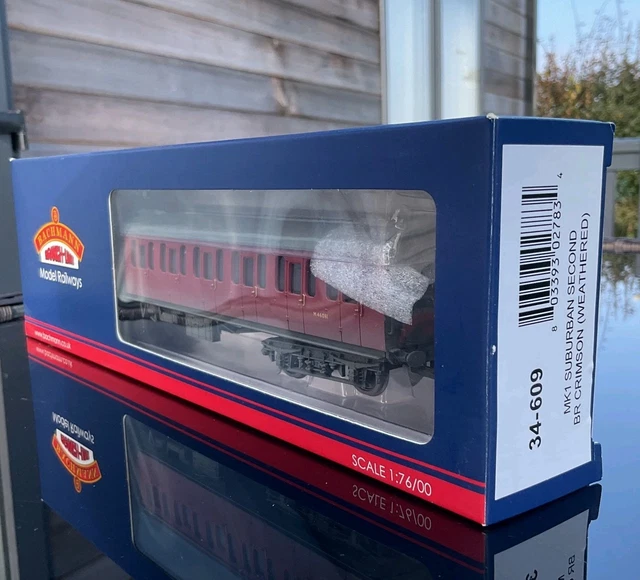 BOXED BACHMANN 34-609 Mk1 Suburban 2nd Coach BR Crimson Weathered OO ...