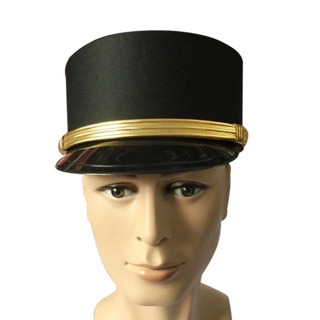 CARNIVALS SECURITY GUARD Hat Black Doorman Hotel Waiter Hat for Adult ...