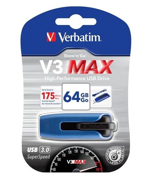PEN DRIVE V3 Max Store'n'go 64Gb Usb3.0 (49807) Blu EUR 34,60 - PicClick FR