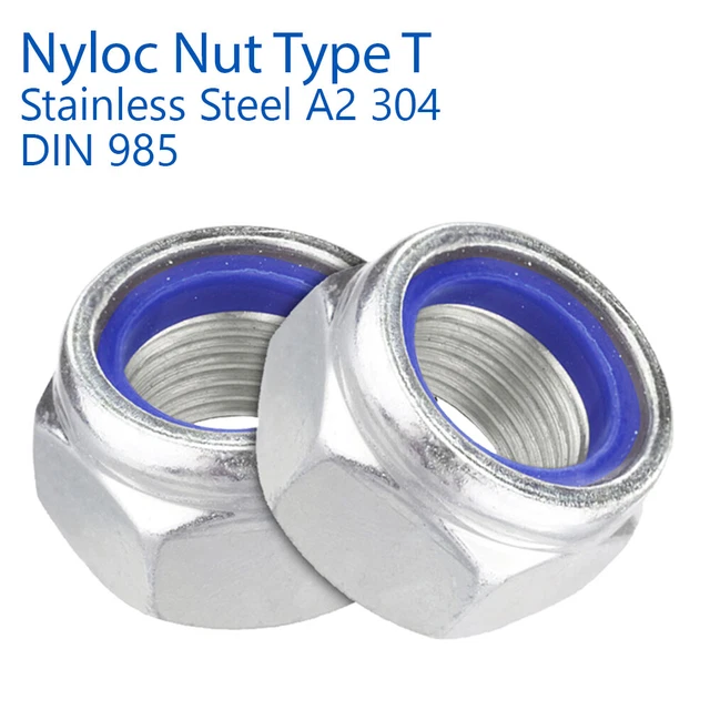 STAINLESS STEEL NYLOC Nuts Type T Din 985 M3 M4 M5 M6 M8 M10 M12 M14 M16 M20 M24 £0.99 - PicClick UK
