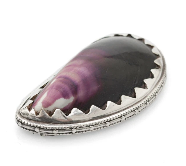 ANTIQUE GEORGIAN SILVER & Polished Natural Mussel Shell Snuff Box c1820 ...