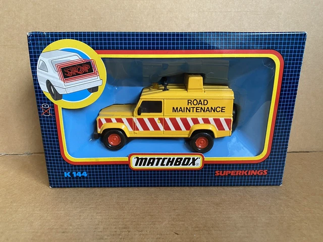 MATCHBOX SUPERKINGS LAND Rover 110, Road Maintenance, Boxed, 1988 ...