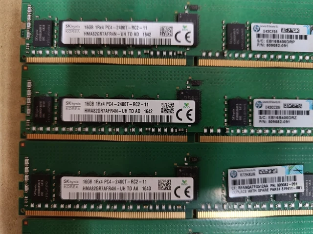 8X SK-HYNIX 16GB DDR4 PC4-2400T-RC2 ECC Server Ram JOBLOT £35.00 ...