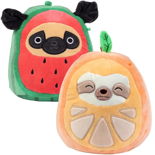 SQUISHMALLOWS 8-INCH SLOTH & Pug Fruit 2-Squish Value Pack - Get Two ...
