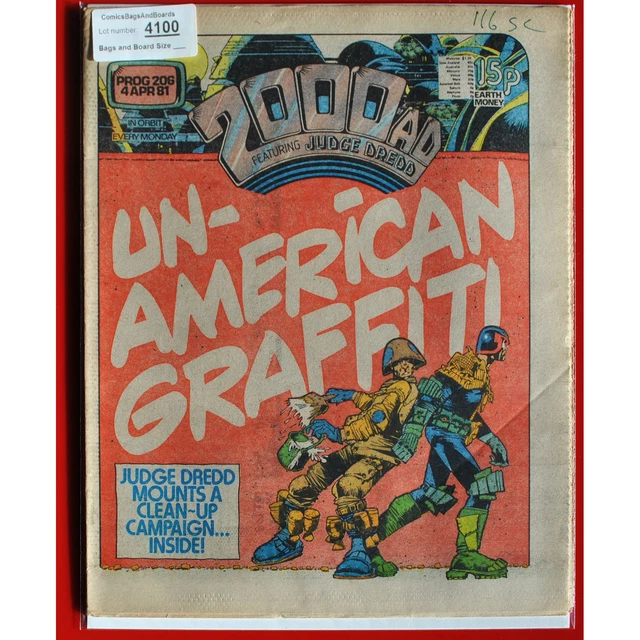 2000AD PROG 206 Judge Dredd 1st Chopper Appearance 4 4 81 UK 1981 (set ...
