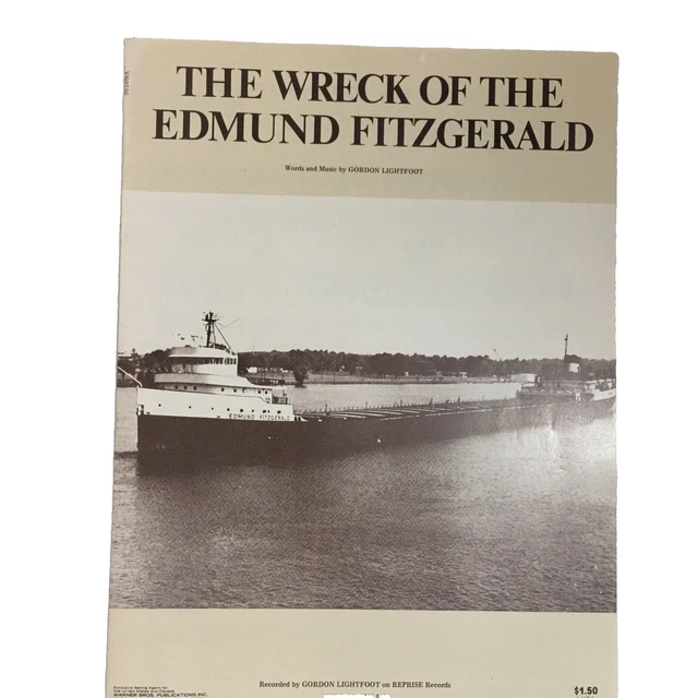 THE WRECK OF the Edmund Fitzgerald Sheet Music, Gordon Lightfoot 1976 £ ...