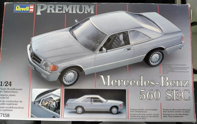 REVELL PREMIUM MERCEDES Benz 560 SEC 1/24 Plastic Model Kit New , open ...