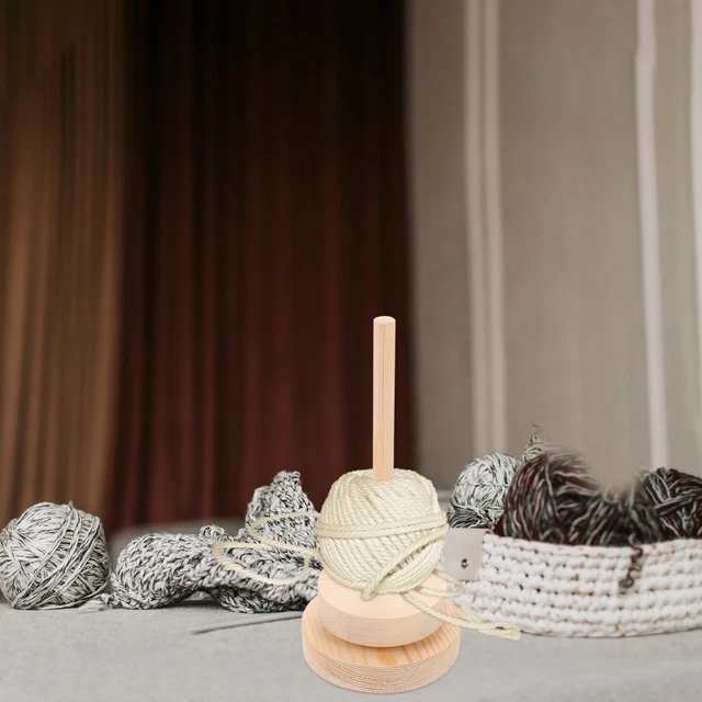 THREAD WOOD RACK Yarn Holder for Winding Knitting Crochet Spindle $26. ...
