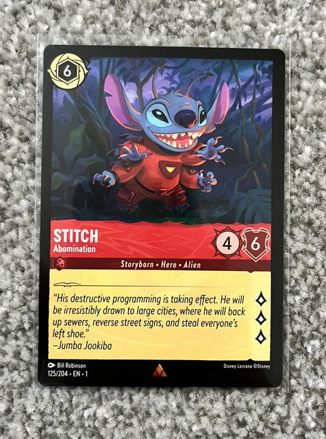 STITCH ABOMINATION - Disney Lorcana Card - Rare Non-Foil 125/204 EUR 4 ...
