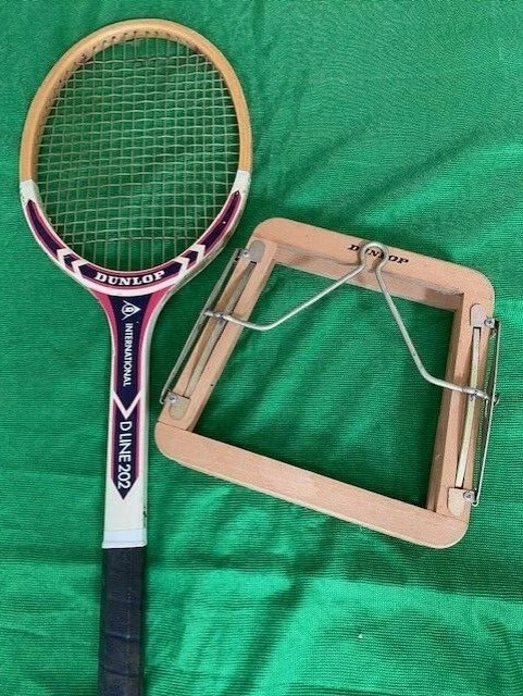 VINTAGE WOOD TENNIS RACKET Racquet. DUNLOP D LINE International inc ...
