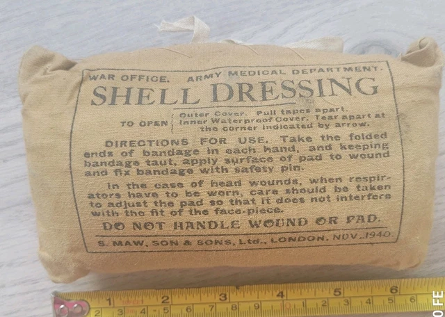 ORIGINAL WW2 WAR OFFICE, HOME FRONT, MILITARY Shell Dressing 1940 Dated ...