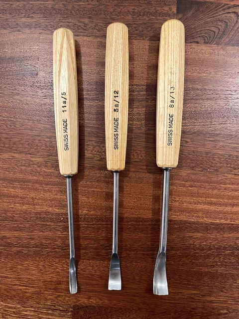 VINTAGE PFEIL SWISS Made Wood Carving Gouge Set of 3 $85.00 - PicClick