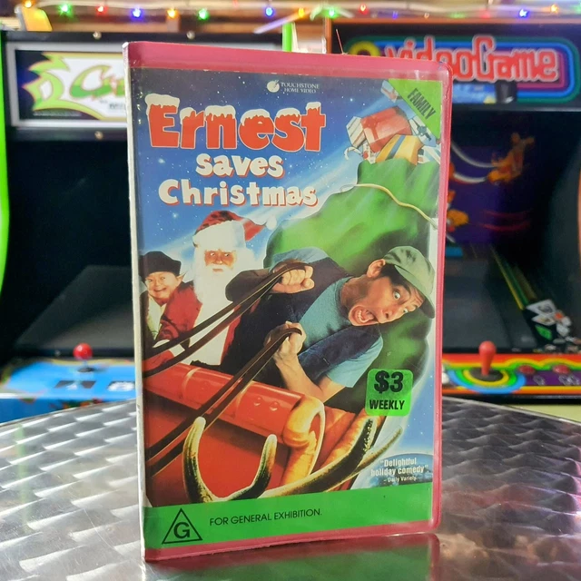 ERNEST SAVES CHRISTMAS - Jim Varney - VHS Big Box Ex Rental Clamshell ...