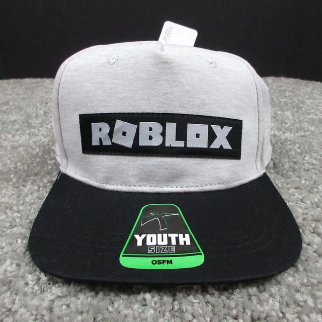 ROBLOX HAT CAP Snap Back Gray Heather Video Game Logo Boys Youth OSFM ...