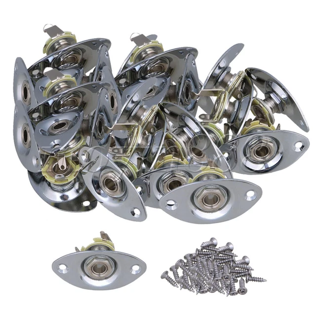 20 PIECES OVAL Indented Electric Guitar Output Jack Plate Chrome EUR 25 ...