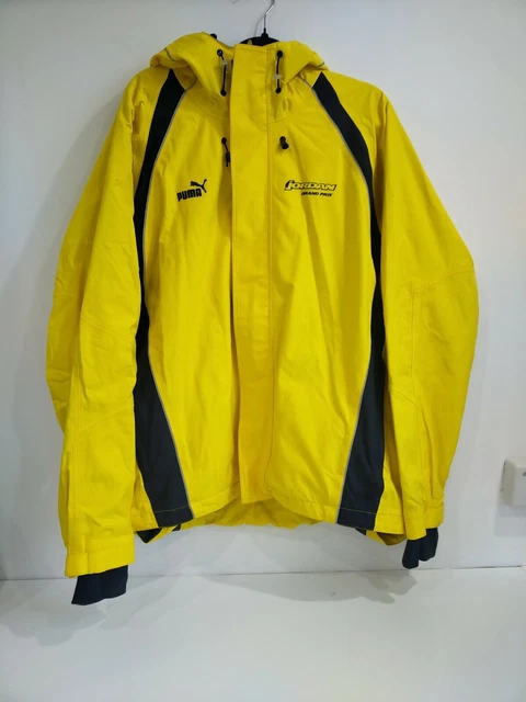 VINTAGE CLOTHES MENS Jordan F1 Formula 1 Yellow Jacket Size XL Raincoat ...