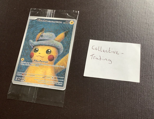 PIKACHU WITH GREY Felt Hat Promo Card Pokemon Van Gogh Museum ...
