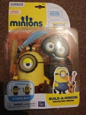 BUILD A MINION Pirate Cro minions Poseable Deluxe figure 2 in 1. Brand ...