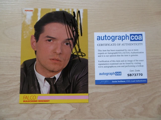 FALCO ORIGINAL AUTOGRAMM signed 10x15 cm Popcorn-Starkarte ACOA EUR 199 ...