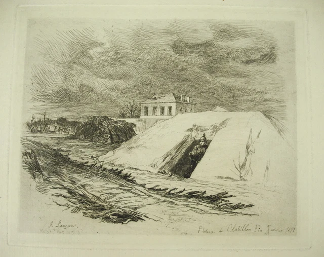 AUGUSTE LANÇON ¨PLATEAU de chatillon fin janvier 1871 Guerre franco ...