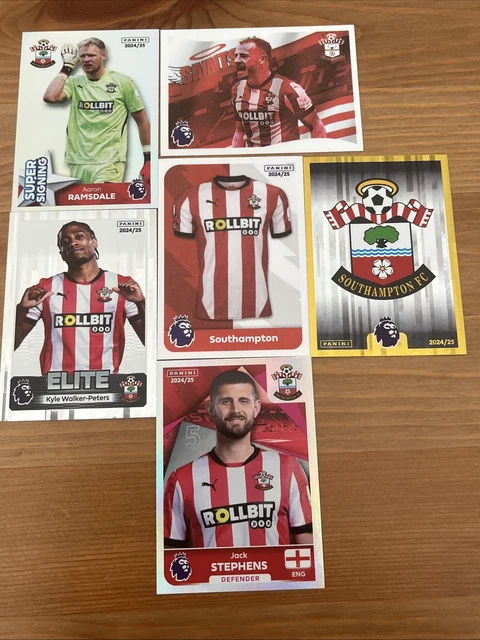 PANINI PREMIER LEAGUE 2025 Stickers 6 Different Saints Shiney & Silk ...