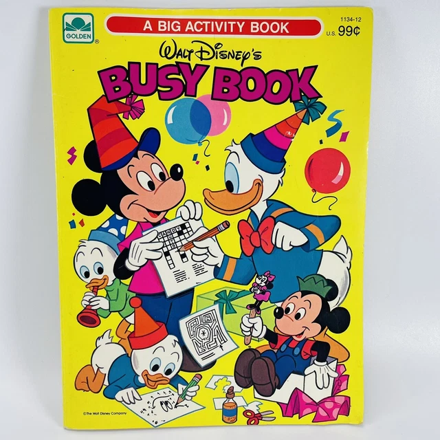 1982 WALT DISNEY Golden Big Activity Busy Book Coloring Book Unused ...