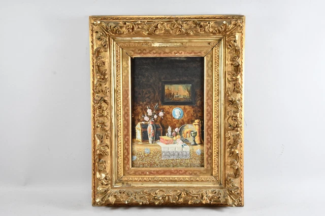 N46E17- ERNST KLEMM Kunstkammer Stillleben signiert Gemälde um 1900 EUR 124,00 - PicClick DE