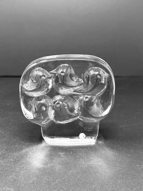 IITTALA GLASS PAPERWEIGHT Lintupuu Birds Tree By Jorma Vennola Vintage ...