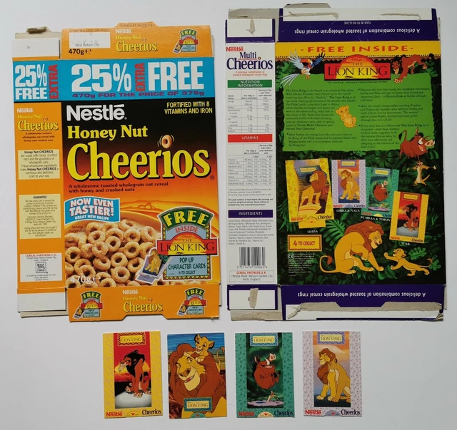 1994 NESTLE CEREAL Cheerios Disney Lion King Pop-up Character Cards Set ...