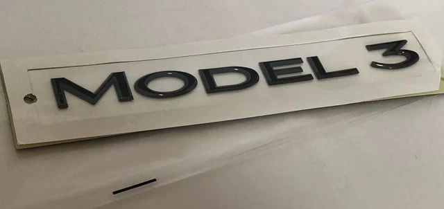 TESLA MODEL 3 Emblem Badge Trunk Logo sticker gloss BLACK £18.00 ...
