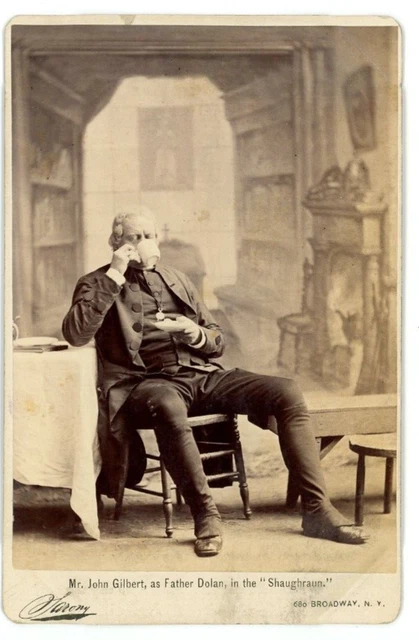 VINTAGE GABINETE TARJETA John Gibbs Gilbert American Etapa Actor Sarony ...