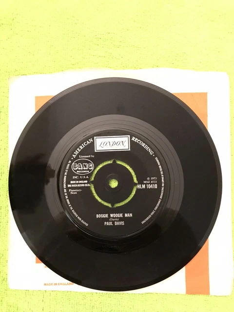 DISQUE VINYLE UNIQUE Paul Davis-Boogie Woogie Man 7" 1973 !! EUR 1,16 ...