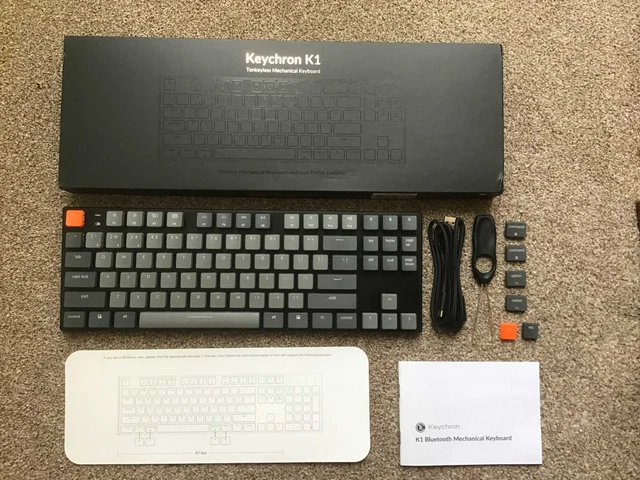 KEYCHRON K1 WIRELESS Mechanical Keyboard 87 key White Backlight Brown ...