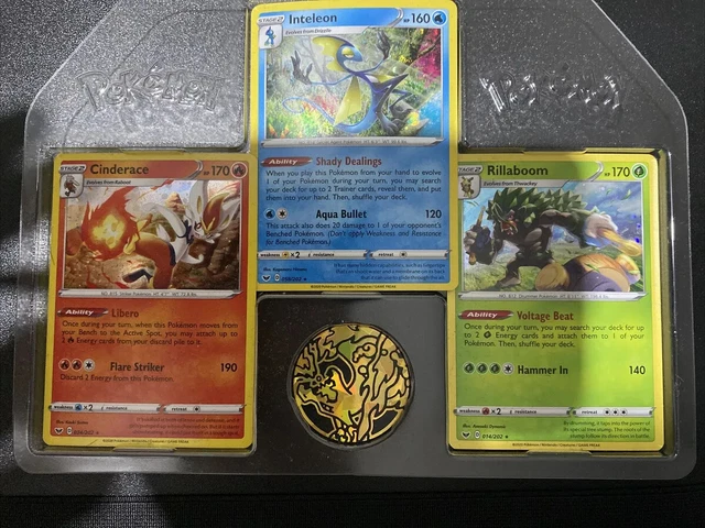 CINDERACE INTELEON RILLABOOM Promo Holos + Charizard Coin £7.99 ...