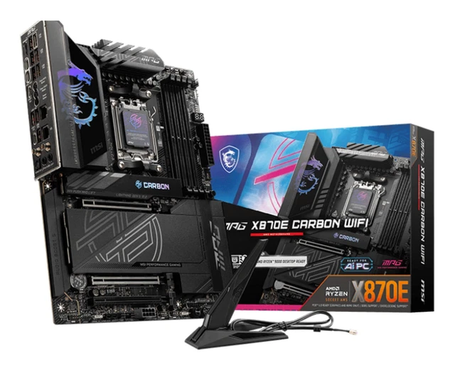MSI MPG X870E CARBON WIFI motherboard AMD X870E Socket AM5 ATX £463.88 ...