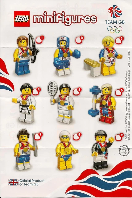 LEGO TEAM GB Series - Minifigure Checklist/Rare Mini Poster - LEAFLET ...