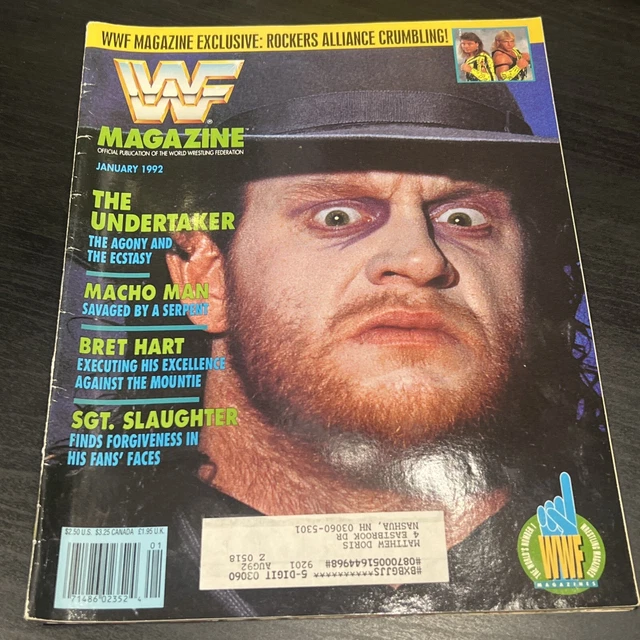 WWF MAGAZINE JANUARY 1992 Undertaker Cover Macho Man Bret Hart Sgt ...