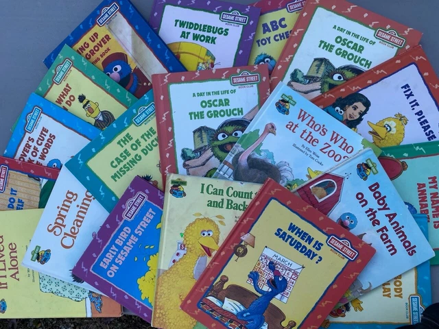 SESAME STREET BOOK Club set of 19 books 1980-90's, very good condition ...