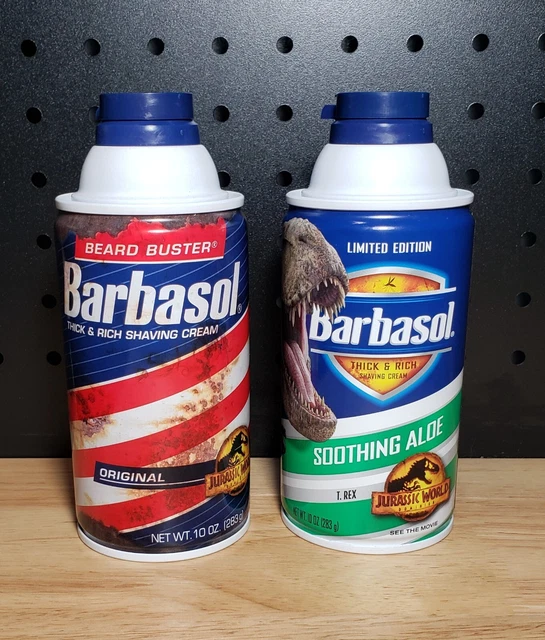 2 JURASSIC WORLD Dominion Barbasol Beard Buster 10oz Can Rust Variant ...