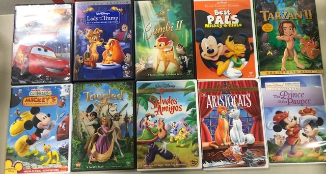 LOT TEN (10) Disney DVDs w/Cases - Tarzan Saludos Amigos Tangled Cars ...
