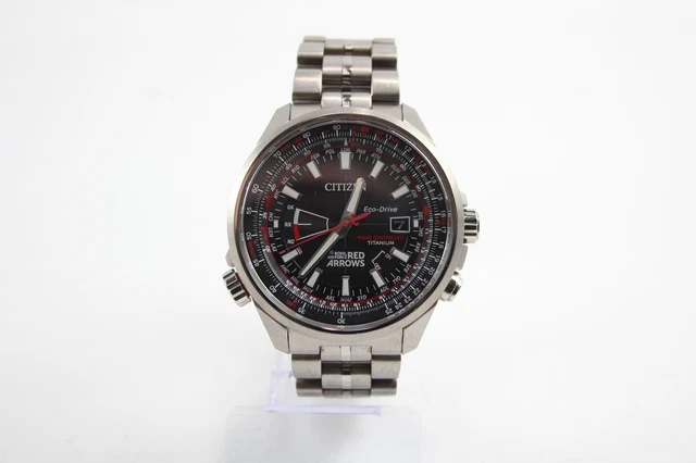 MENS CITIZEN ECO-DRIVE Titanium Red Arrows Edition Watch Solar Powered ...