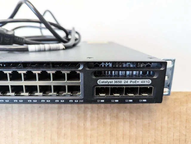 CISCO WS-C3650-24PS-E 24 Port Gigabit PoE+ Switch 3650-24PS 640W AC ...