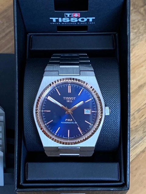 TISSOT PRX POWERMATIC 80 Automatic Blue Dial Steel & 18K Gold Men's ...