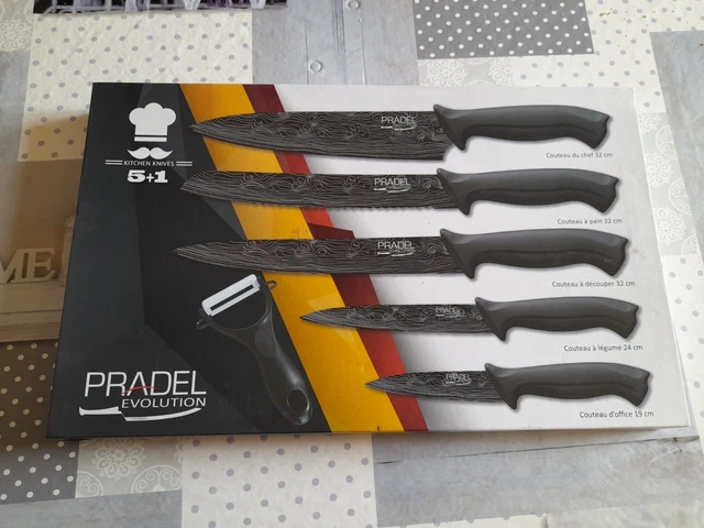COFFRET DE 5 Couteaux De Cuisine " Pradel " Evolution + 1 Eplucheur EUR ...