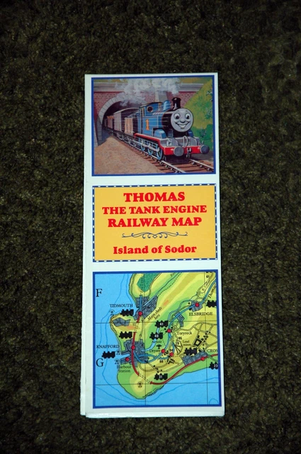 THOMAS THE TANK Engine railway map island of Sodor, 1992 edition ...
