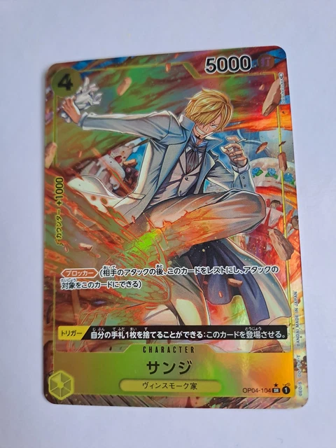 CARTE JAP ONE Piece Card Game - Sanji OP04-104 Parallel Alt EUR 45,00 - PicClick FR